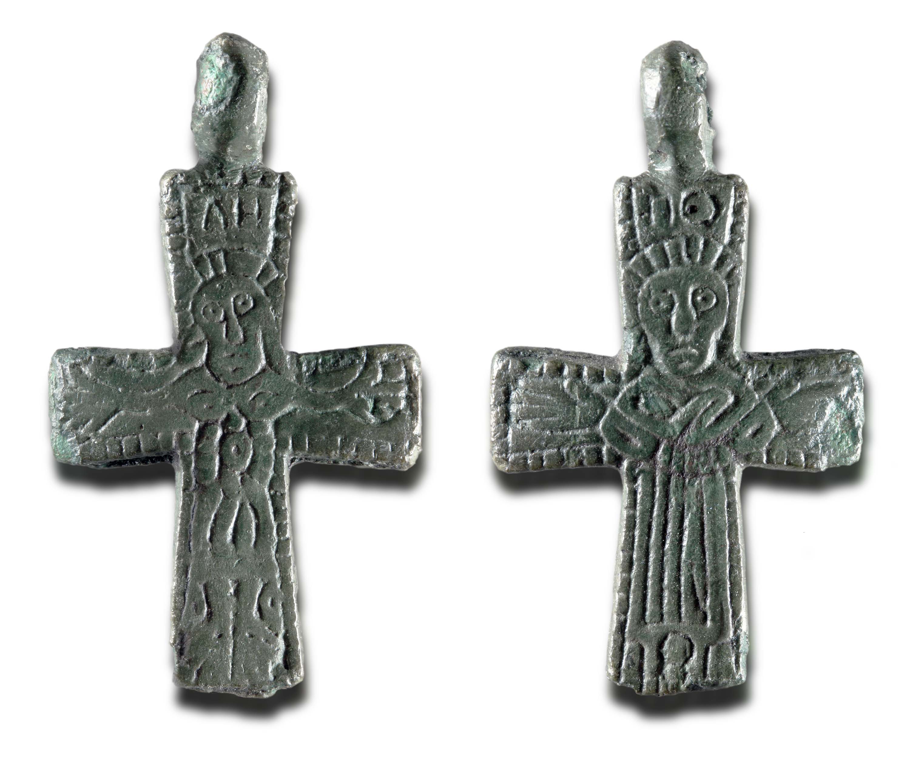 Rus viking cross pendant in Jellinge style – www.vikingartefacts.com